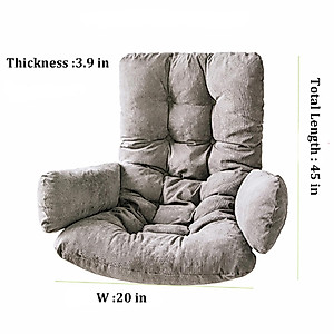 Eoieov Hanging Egg Chair Cushions,Removable Swing Cushion Replacement,Indoor/Outdoor Swing Chair Cushion,Soft Hanging Egg Hammock Chair Seat Pads,Black Removable.45 * 20"