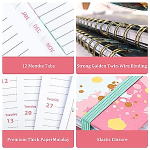 Hourly Weekly Planner, Academic Diary 2023-2024 Mid Year Diary July 2023-June 2024 A5 Week to View Twin-Wire Binding Weekly Planner with Hardcover for Home, School Office (Black)