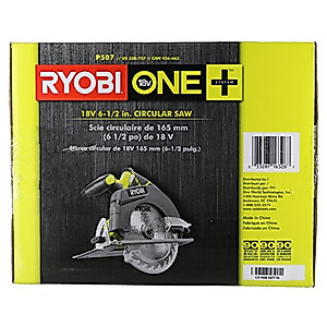 Ryobi P507 One+ 18V Lithium Ion Cordless 6 1/2 Inch 4,700 RPM Circular Saw w/ Blade (Battery Not Included, Power Tool Only)