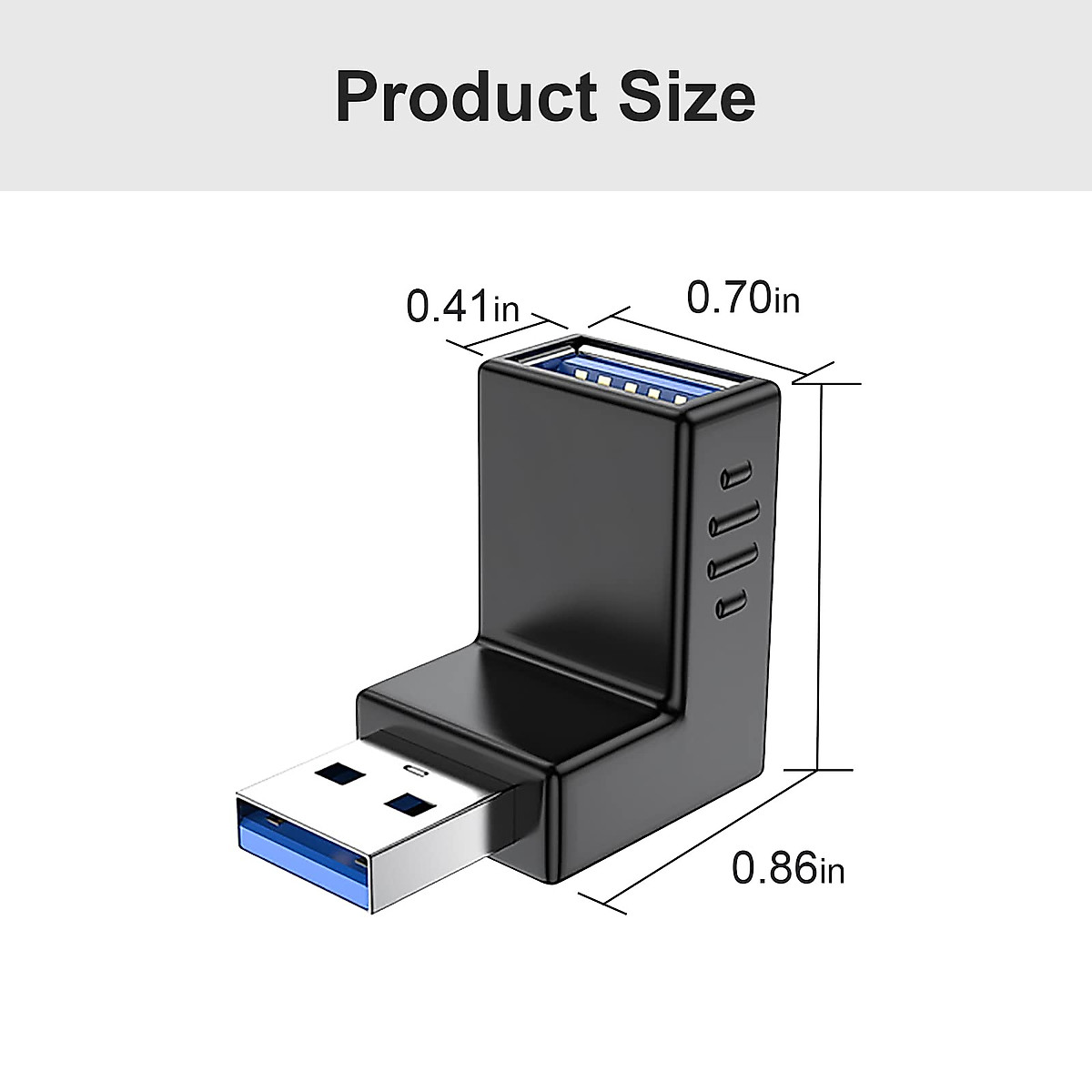 Oxsubor USB 3.0 Adapter 90 Degree Male to Female Combo Vertical Up and Down Angle Coupler Connector
