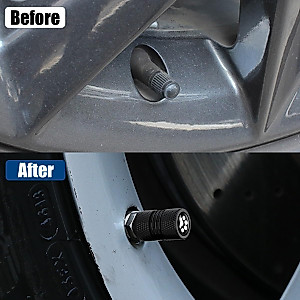 BESULEN Car Tire Valve Stem Caps, 8 Pack Aluminum Cat/Dog Paw Valve Stem Covers, Corrosion Resistant & Leak-Proof, Universal Dust-Proof Tire Air Valve Caps for Car SUV Truck Motorcycle