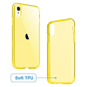 JJGoo Compatible with iPhone XR Case Clear Soft Transparent Shockproof Protective Slim Thin Bumper Phone Cover for XR, Yellow