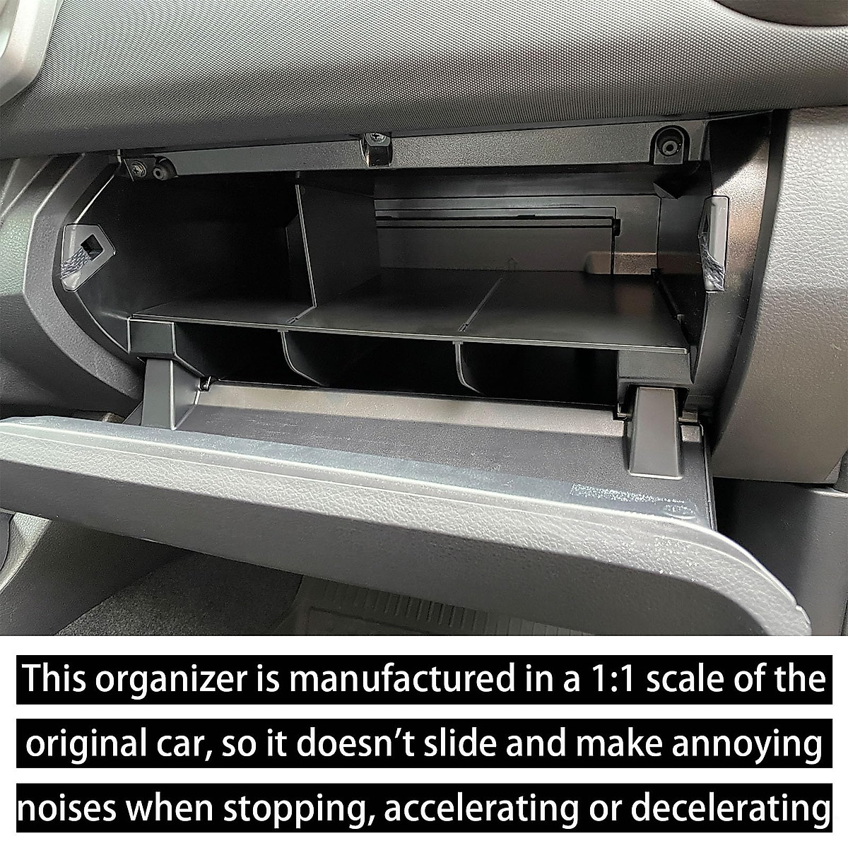 RUNROAD Glove Box Organizer Compatible with Toyota Tacoma 3rd Gen 2016-2022 2021 2022 2023 Accessories, Insert Tray ABS Materials Dividers Storage Box Glove Compartment Accessories