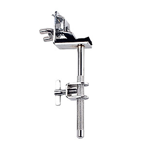 Milisten Cowbell Mount With Height Angle Adjustable Rod For Drummer Drum Hardware Adjust Cowbell Up Down WC51 (Silver)