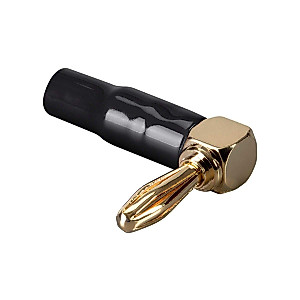 Monoprice 10 Pair Right Angle 24k Gold Plated Banana Speaker Wire Cable Screw Plug Connectors (121915) Black/Red