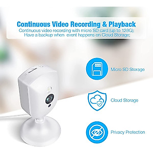 Ebitcam Baby Monitor with Camera and Audio, 1080P Indoor Pet Camera with Sound/Motion Detect, Night Vision, Two Way Talk, WiFi Connect and Compatible with Alexa Indoor Cam for Home Security Camera