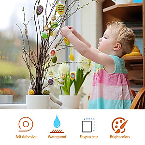 1000 PCS Easter Stickers for Kids, 1.5 Inch & 17 Design Self- Adhesive Label Happy Easter Egg Bunny Sticker Rolls, Easter Party Decorative Sealing Stickers for Cards Art Craft Gift Boxes Envelopes