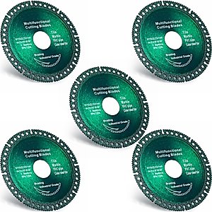 Taoskai ‎5 Pack 4.5 Inch Indestructible Disc for Grinder, Indestructible Disc 2.0 for Angle Grinder 7/8''-Cut Everything in Seconds, Cutting Discs for Smooth Cutting, Chamfering, Grinding Materials