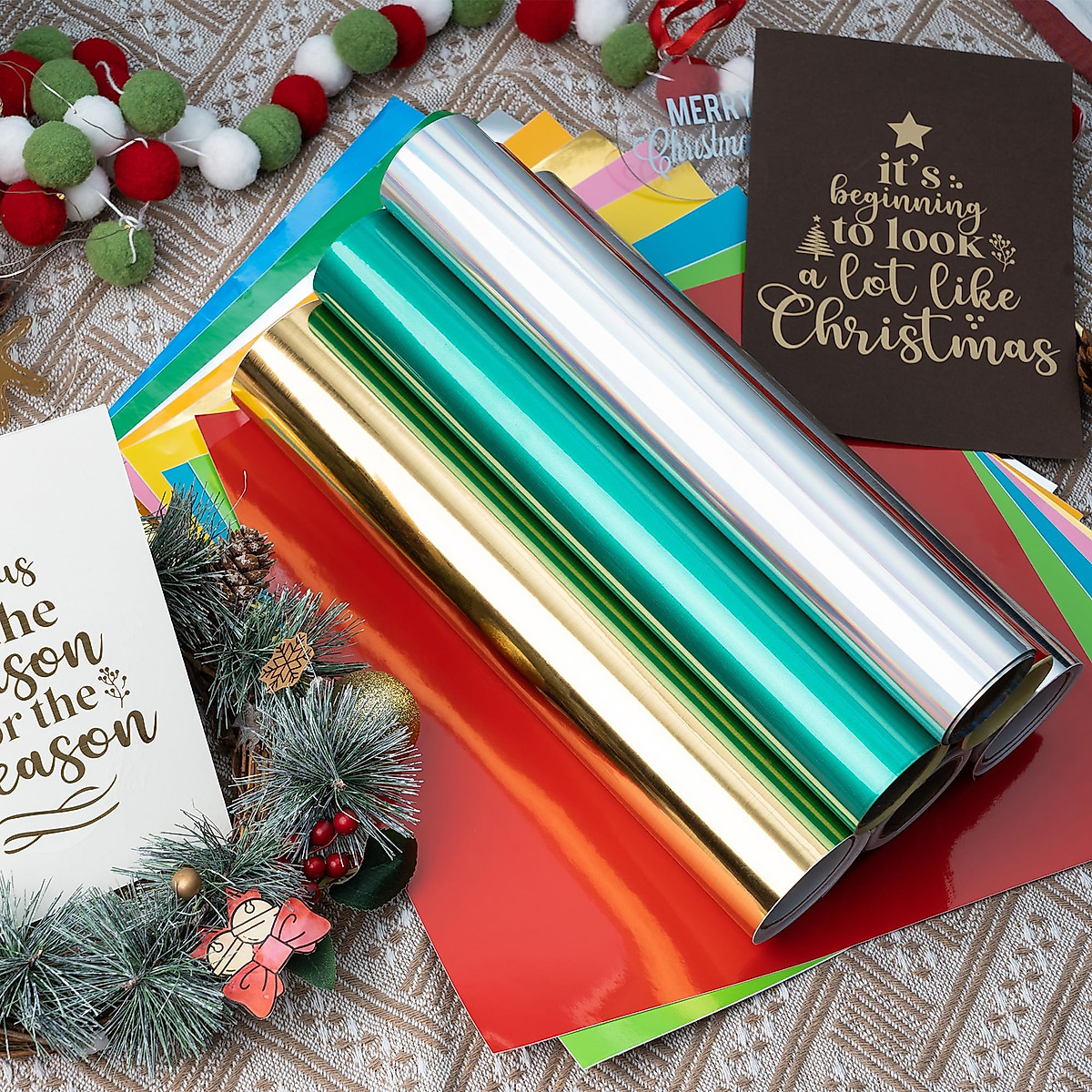 JAVIGA Black Permanent Vinyl for Cricut, Silhouette Cameo, 12" x 40 FT Black Vinyl Roll for DIY Christmas Decorations, Glossy Black Adhesive Vinyl for Wall Stickers, Balloon, Mug, Scrapbooking Decal