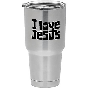 Epic Designs Cups drinkware tumbler sticker - I love JESUS - Christ religious prayer sticker decal