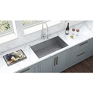 Ruvati 30-inch Slope Bottom Offset Drain Undermount Kitchen Sink Single Bowl - RVH7480