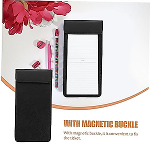 Cabilock 2pcs Bill Folder Paper folders Pocket Note pad Leather Folder Planner clipboard Bill Book Small Server notepads exam Paper Base Clip Boards Paper File Base Mini Paper Clip Pallet