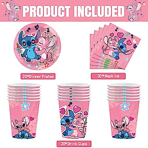 Stitch Party Supplies Stitch Birthday Party Favors Includes Cups Plates Napkins for Stitch Birthday Baby Shower Decor