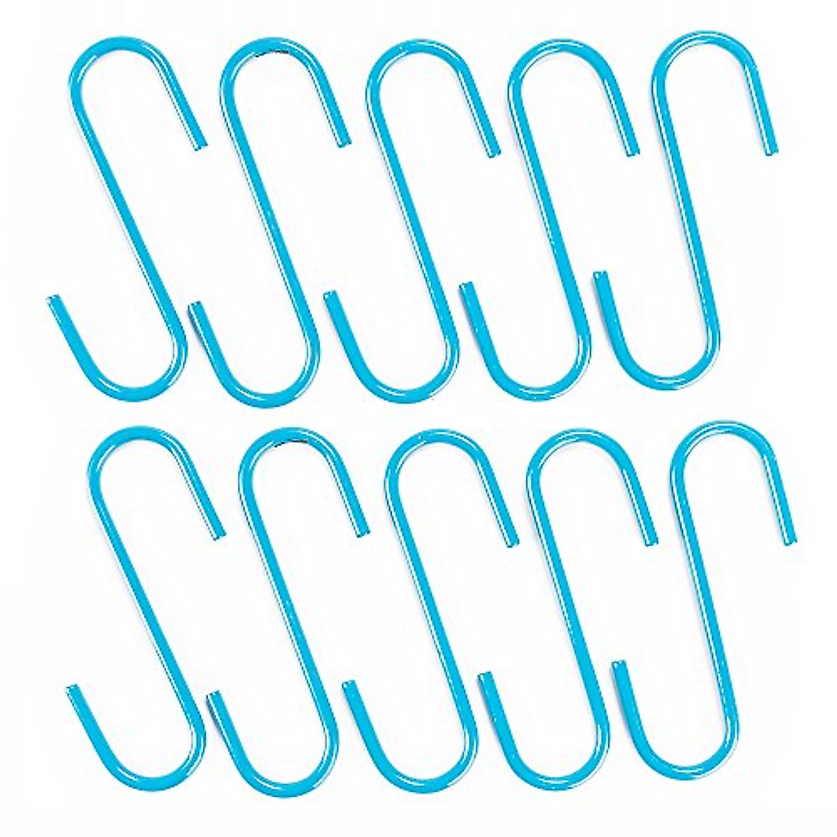 Soarhover 10 Pack S Shape Finish Steel Hanging Hooks for Kitchenware, Pots, Utensils, Plants, Towels, Gardening Tools, Clothes (Blue)