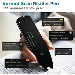 Pen Scanner and Reader,Smartpen,Real Time Book Reader Scanning Pen with LCD Touchscreen, 112 Language Digital Reader Pen Voice Language Translator Device, Speech and Scan to Translate