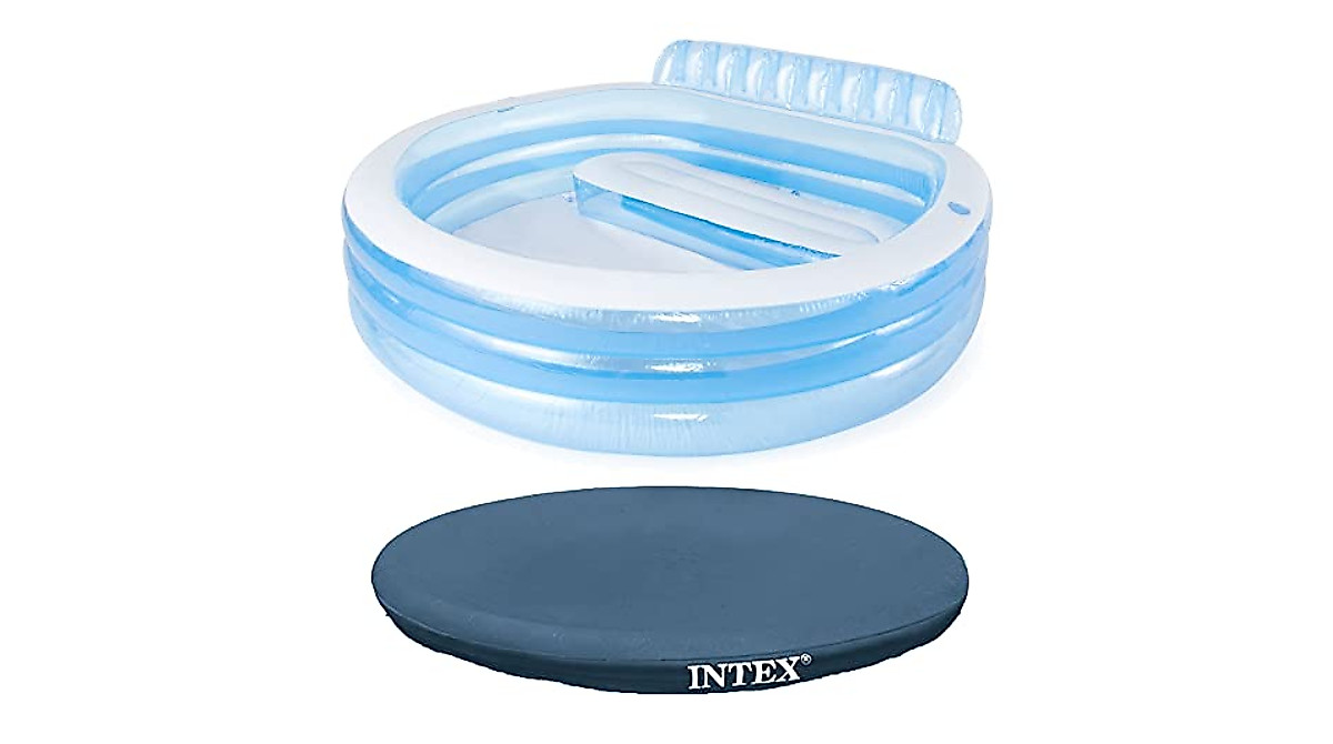 Intex Inflatable Swimming Pool with Lounge Bench