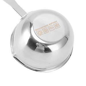 Stainless Steel Butter Warmer Pan, Mini Butter Melting Pot with Dual Pour Spout Butter Coffee Milk Warmer Flat Induction Bottom Sauce Pan for Stove Top, Soup, Chocolate, Tea Warming(150ML)