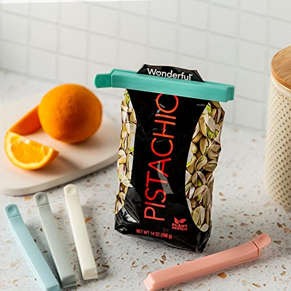 Zip Lock Bag Organizer with Snack Bag Clips for Food Packages & Ziplock Bag Holder for Filling - Our Ziplock Bag Storage Organizer Has a Convenient Sliding Lid & Laser Engraved Labels - White