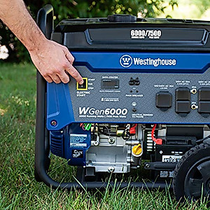 Westinghouse Outdoor Power Equipment 7500 Peak Watt Home Backup Portable Generator, Transfer Switch Ready 30A Outlet, Gas Powered