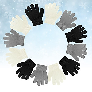 ONESING 6 Pair Baby Gloves Toddler Gloves Toddler Winter Gloves Kids Gloves Winter Stretchy Knit Gloves for Kids Boys Girls