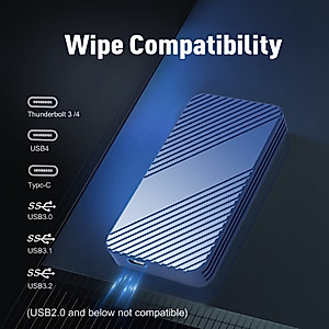 40Gbps NVMe Enclosure,V VCOM M.2 NVMe SSD Enclosure, Aluminum Alloy External NVMe Enclosure Support Size 2280 M&B+M-Key,Compatible with Thunderbolt 3/4,USB4/3.2/3.1/3.0/2.0