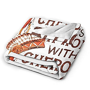 CURANI Never Underestimate A Woman with Cherokee Blood Native American Indian Flannel Blanket Lightweight Cozy Bed Blanket Soft Throw Blanket Fit Couch Sofa Car Beach Travel Picnic Camping 50"x40"