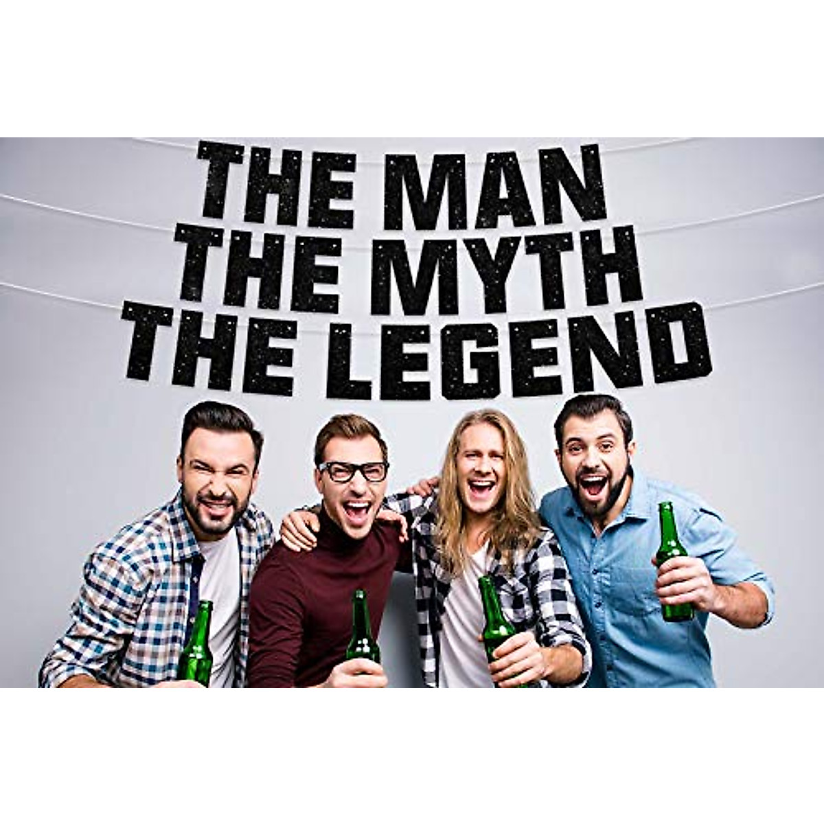 The Man The Myth The Legend Banner Father Birthday Theme Dad Party Decor Picks for Retirement Decorations Supplies Black