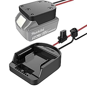 Power Wheel Adapter with Fuse & Switch, Secure Battery Adapter for Makita 18V Lithium Battery, with 12 Gauge Wire, Good Power Convertor for DIY Ride On Truck, Robotics, RC Toys and Work Lights