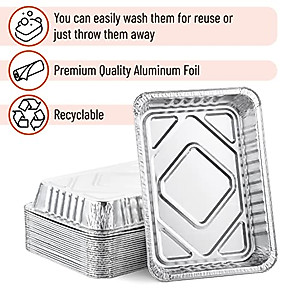 UNCO- Aluminum Drip Pans, 7.5” X 5”, 22pcs, Compatible with Weber Grills, BBQ Drip Pans, Grill Pans Aluminum, Disposable Aluminum Foil Grill Drip Pan, Grill Foil Drip Pan, Grill Drip Pan Liner