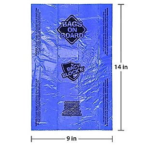 Bags on Board Dog Poop Bags | Strong, Leak Proof Dog Waste Bags | 9 x14 Inches, 600 Blue Bags (3203940071)
