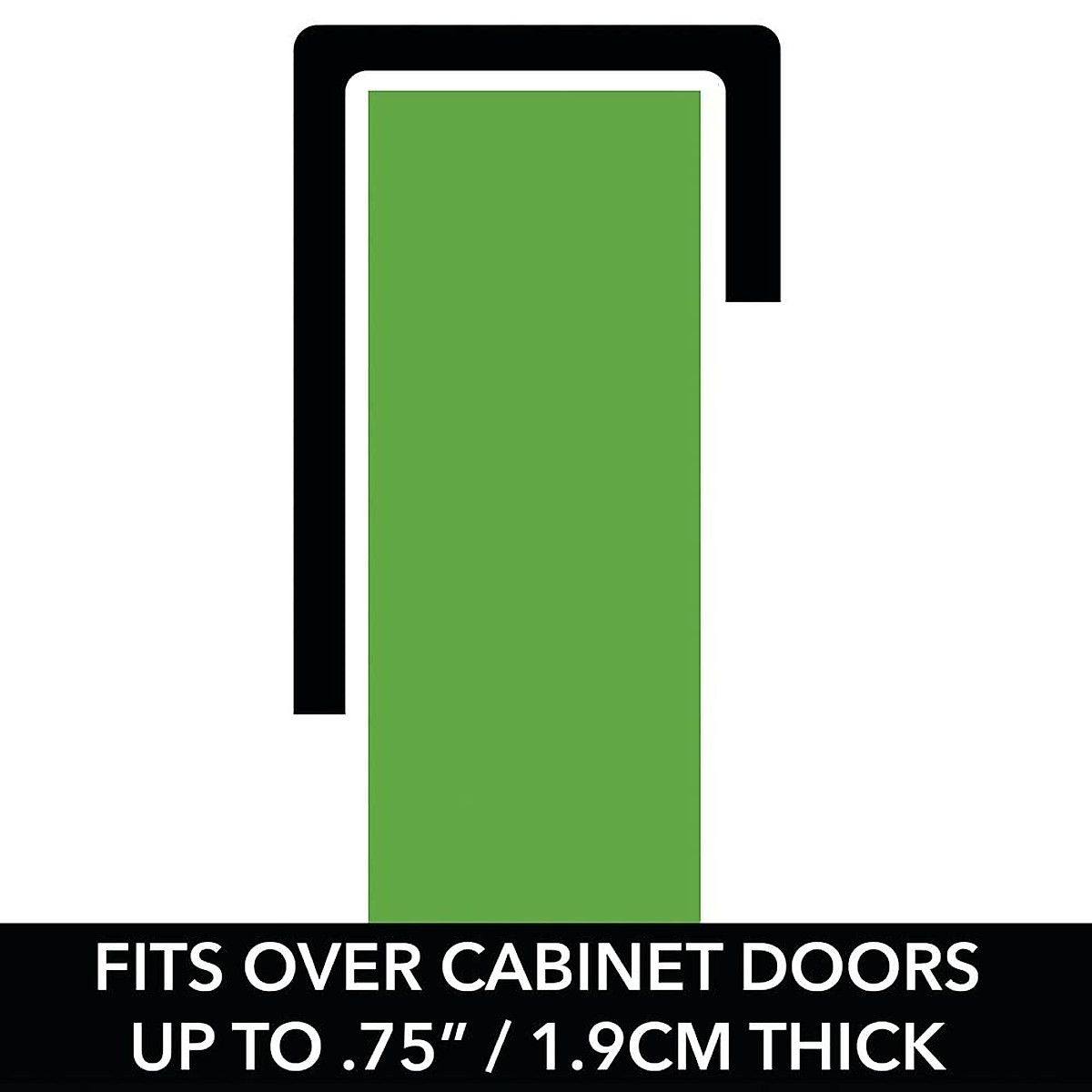 mDesign Metal Over Cabinet Kitchen Storage Organizer Holder or Basket - Hang Over Cabinet Doors in Kitchen/Pantry - Holds Bakeware, Cookbook, Cleaning Supplies - Steel Wire - White