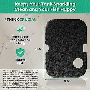 Think Crucial Replacement Aquarium Canister Filters - Compatible with Cascade 700, 1000, CCF2UL & CCF3UL (16 Pack)