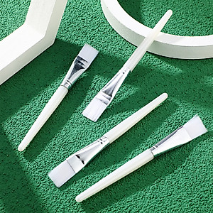 24 Pieces Facial Brush Face Brush Cosmetic Makeup Brushes Tools for Facial Eye Application and DIY Needs (White)