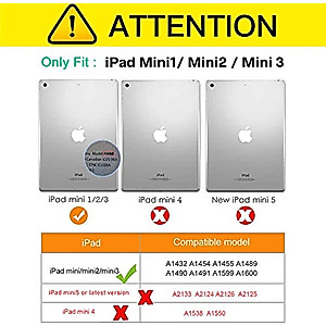 TSQ Case for iPad Mini 1/ Mini 2/ Mini 3 for Kids 7.9 Inch | Rugged Shockproof Case w/Stand Hand Strap Shoulder Strap Case Cover for iPad Mini 1st 2nd 3rd Generation | Black