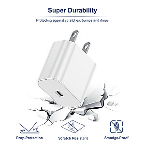 for iPhone 16 15 Charger /6ft Type C to C Cable Cord Long, USB C Fast Charging Block for Apple iPhone 16 Pro Max/15 Pro Max/15 Plus, iPad 12.9/11 inch/Air/Mini/3/4th,Wall Plug Power Adapter Cube Brick