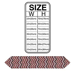 Big buy store Table Runner Red Zig Zag Chevron Pattern Wave Stripe Cotton Line Table Covers for Dinner Kitchen Wedding Indoor and Outdoor Parties Nordic Design Table Setting Decor -13 x 36 inch