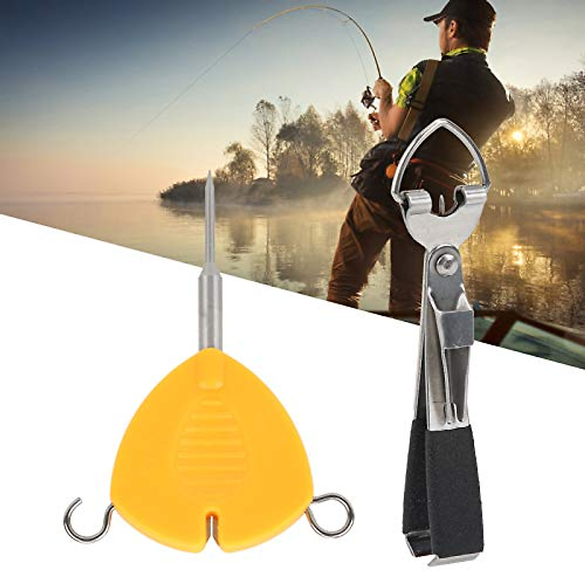 Jiawu Fishing Knot Puller, Fishing Line Knotting Tool, Exquisite Portable Stainless Steel for Men Women Knotter Fishing Accessories Fishing Enthusiasts(5 in 1)