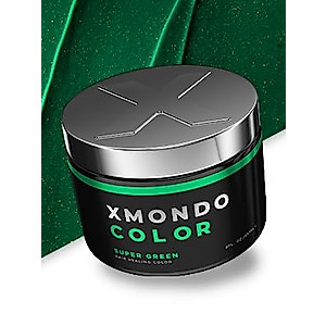 XMONDO Hair Color Super Green Hair Healing Semi Permanent Color | Vegan Formula with Hyaluronic Acid to Retain Moisture, Vegetable Proteins to Revitalize Hair, and Bond Boosting Technology, 8 Fl Oz 1-Pack