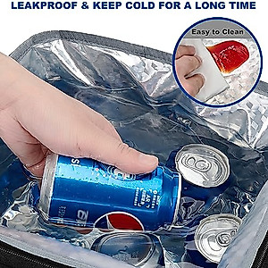 Hxy Ang Tactical Lunch Box for Men, Large Leakproof Insulated Lunch Bag, Heavy Duty Lunch Cooler Bag with MOLLE Lunch Pail for Work Camping Fishing Picnic (Black-Camo, 14L)