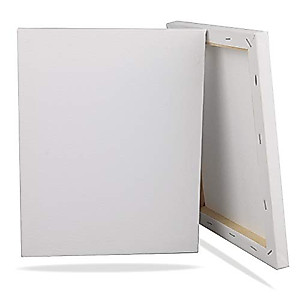 PMLAND Bulk Pack of 12 Stretched Canvas Panels Board for Acrylic or Oil Painting, Artwork, Crafting - 8 x 10 Inch, 5/8 Inch Thick, Individually Wrapped