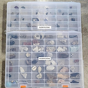 LZLMQSSA Large 48 Grids Transparent Plastic Organizer Box with Dividers, Adjustable Compartment Plastic Craft Storage Container, Small Parts Organizer, Bead Organizers and Storage