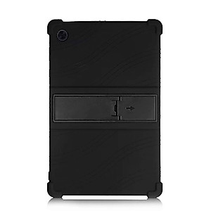 HminSen for Lenovo Tab M10 HD 2nd Gen Case 10.1 Inch 2020 (TB-X306F TB-X306X), Soft Silicone Stand Cover for New Barnes & Noble Nook 10 HD Tablet 2021 (Black)