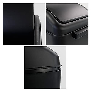 Qskely 4.5 Gallon Plastic Swing-Top Trash Can, Garbage Can with Swing Lid, Balck