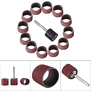 Drum Sanding Bands Sanding Drum Sleeves 1Inch for Drill Sandpaper Drum Polishing Kit Grinding Tools Mandrel Woodworking Craft Polishing Kit(Large Sandpaper Circle 600 Mesh)