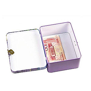 Retro Style Rectangle Tinplate Storage Box with Padlock, Home Kitchen Desktop Storage Tin Canister, Chocolate Candy Tea Coffee Cosmetics Jewelry Photos Gift Case (Rudder)