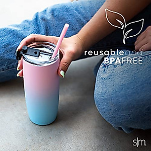 Simple Modern Plastic Reusable Straws | BPA Free and Waste Reducing Straw for Tumblers and Travel Mugs | Classic Collection | 12 Pack | Midnight Black