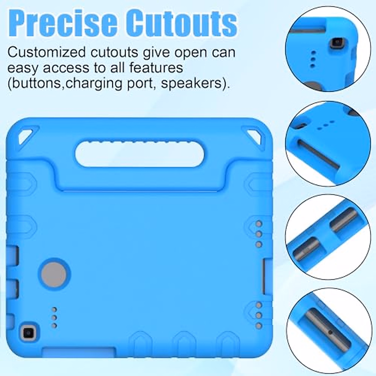 LTROP for Samsung Galaxy Tab A 8.0 Case 2019 SM-T290/T295, Tab A 8.0 2019 Case for Kids, Shockproof Light Weight Handle Stand Galaxy Tab A 8.0 inch 2019 Kids Case Without S Pen - Blue