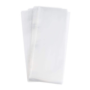 Tendwarm 100 Pcs 4x11 Inch Clear Long Candy Cello Cellophane Treat Bags with 7 Mix Colors Twist Ties Perfect for Birthday Favor Candles Pretzel Icy Candy Popsicle