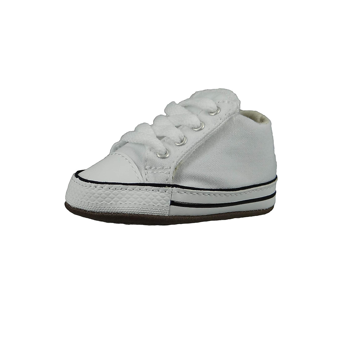 Converse Baby-Boy's Chuck Taylor All Star Cribster Canvas Color Sneaker, White/Natural Ivory/White, 2 M US Infant