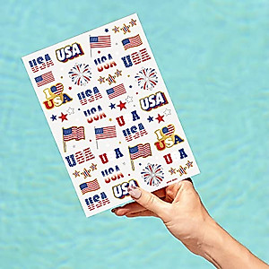 xo, Fetti Fourth of July Decorations Tattoos - 70 styles | Red White and Blue Party Supplies, 4th of July, USA Flag, Memorial Day